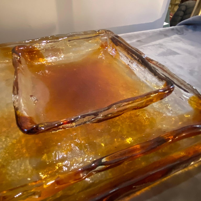1970s Set of Three Mid-Century Modern Murano Glass Stackable Trays by ...