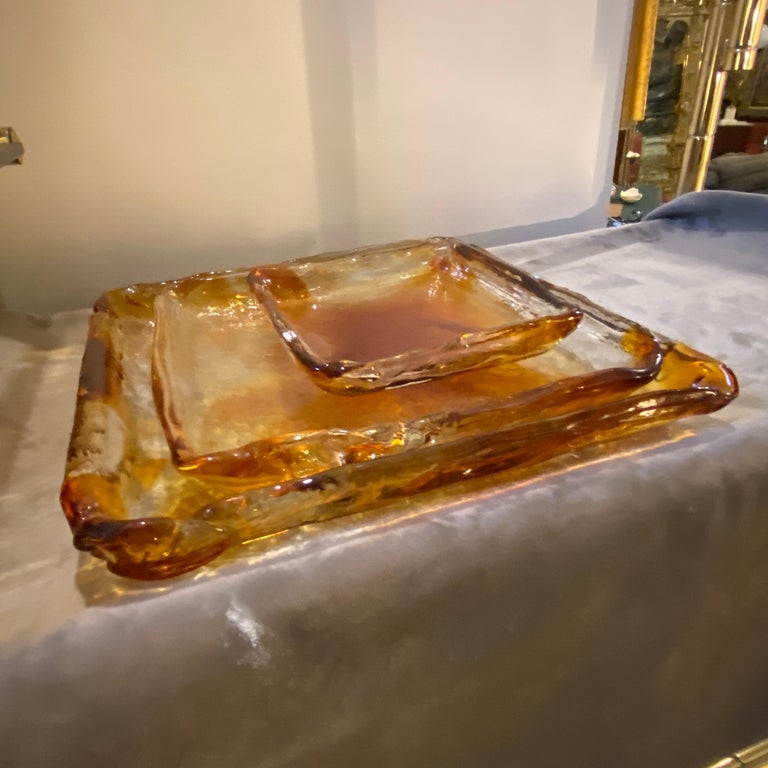 1970s Set of Three Mid-Century Modern Murano Glass Stackable Trays by ...