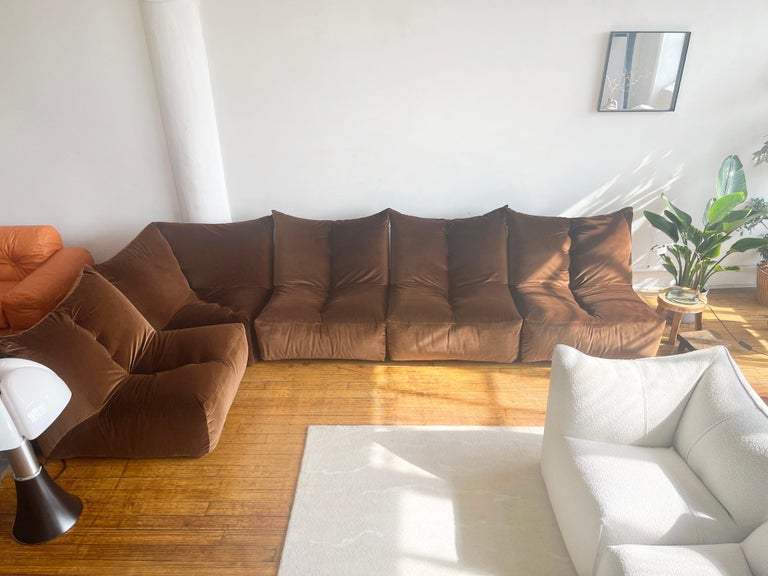 1970s Seven Salotti 'Zozo' Vintage Modular 5 Pieces Sectional Sofa at ...