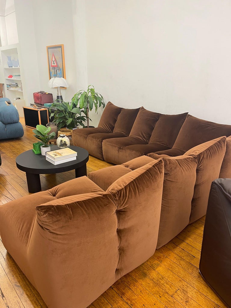 1970s Seven Salotti 'Zozo' Vintage Modular 5 Pieces Sectional Sofa at ...