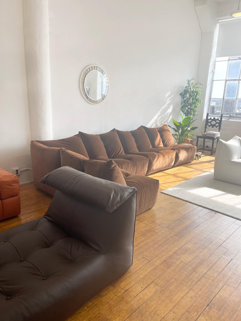 1970s Seven Salotti 'Zozo' Vintage Modular 5 Pieces Sectional Sofa at ...