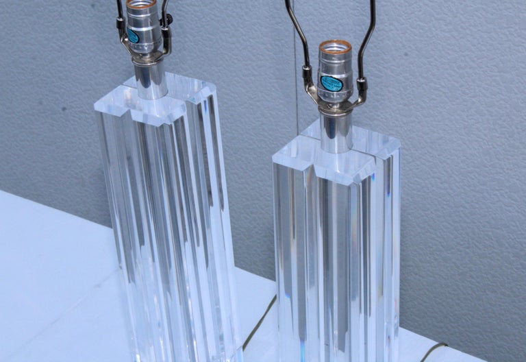 1970s Shirley Ritts Lucite Table Lamps at 1stDibs