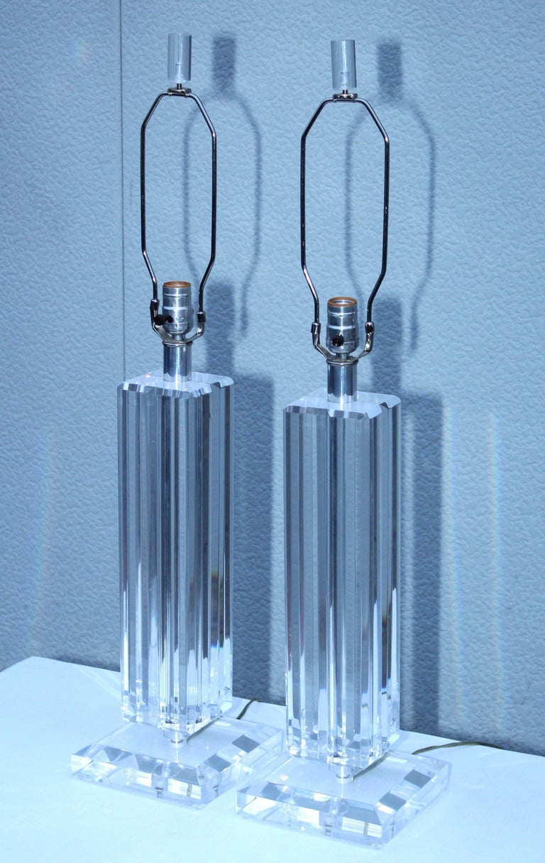 1970s Shirley Ritts Lucite Table Lamps For Sale at 1stdibs