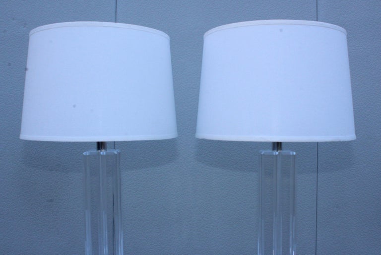 1970s Shirley Ritts Lucite Table Lamps at 1stDibs