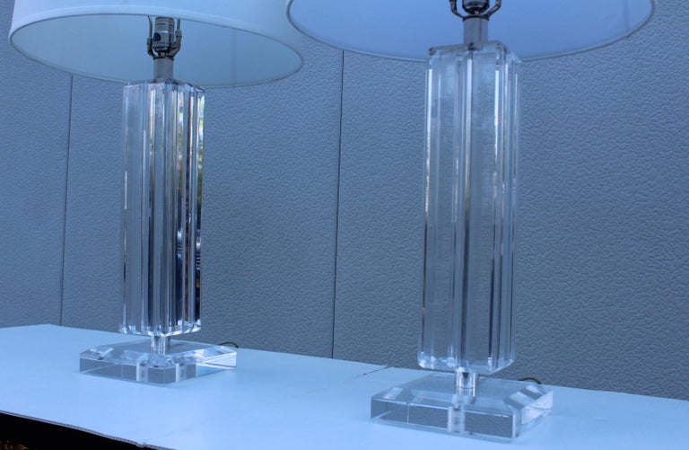 1970s Shirley Ritts Lucite Table Lamps at 1stDibs