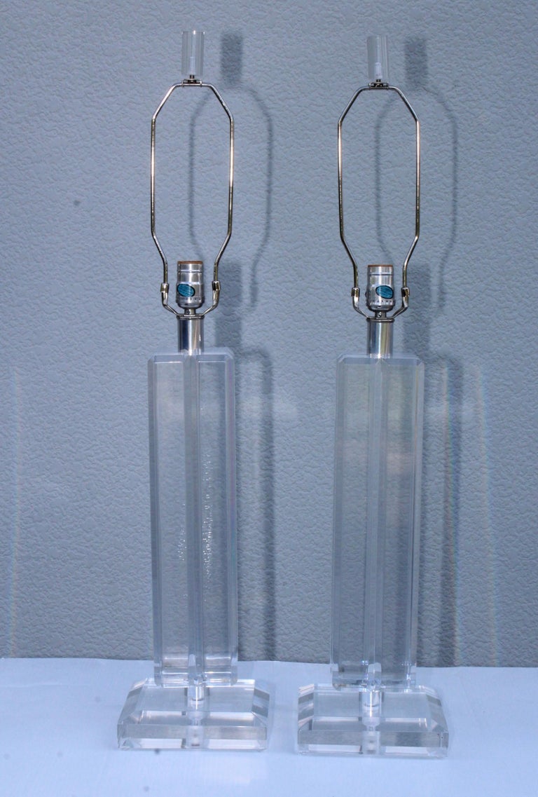 1970s Shirley Ritts Lucite Table Lamps at 1stDibs