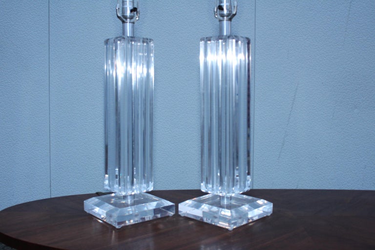 1970s Shirley Ritts Lucite Table Lamps For Sale at 1stdibs