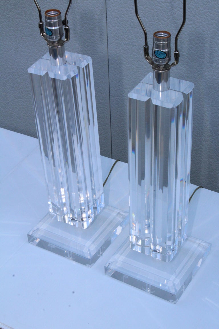 1970s Shirley Ritts Lucite Table Lamps at 1stDibs