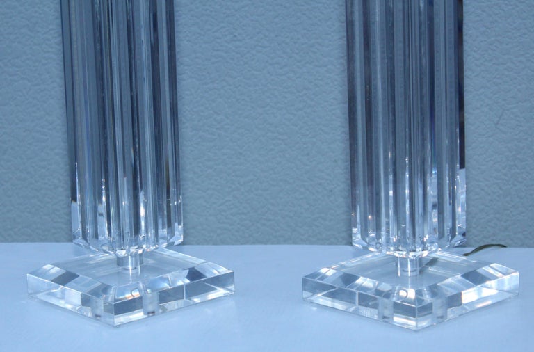 1970s Shirley Ritts Lucite Table Lamps For Sale at 1stdibs