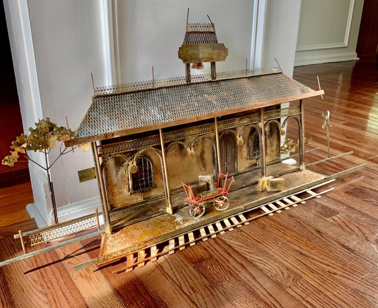 1970's Signed Curtis Jere "Whistle Stop" Metal Wall Sculpture For Sale ...