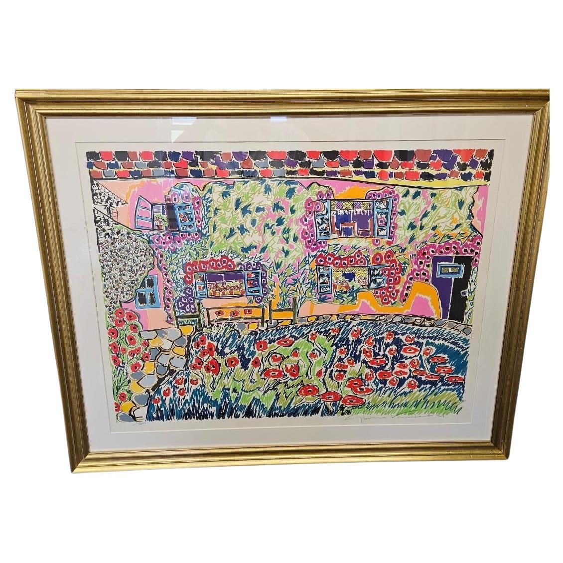 1970s Signed Gloria Vanderbilt Lithograph "Springtime" For Sale at 1stDibs