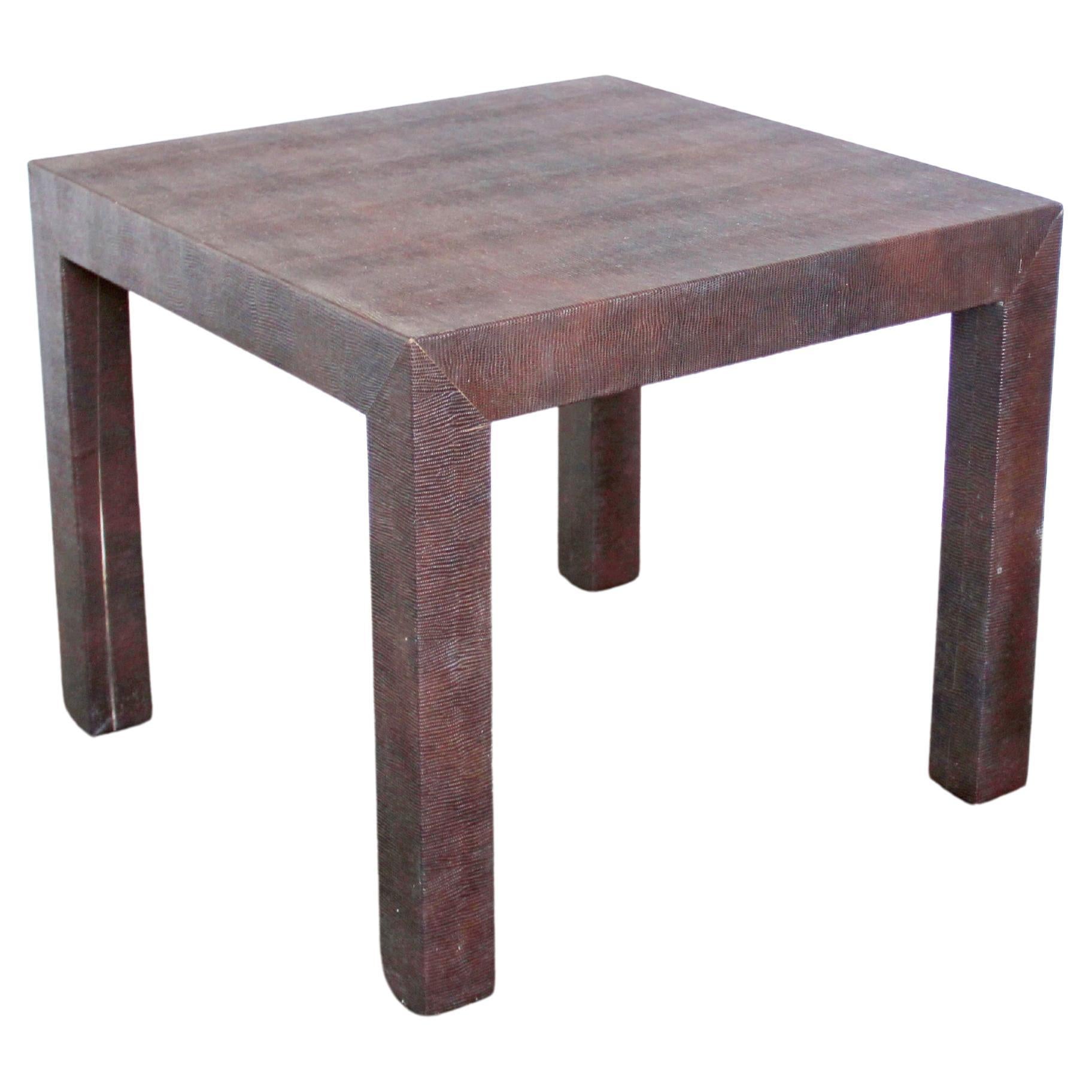 Faux Tortoise Shell Parsons Side Table at 1stDibs