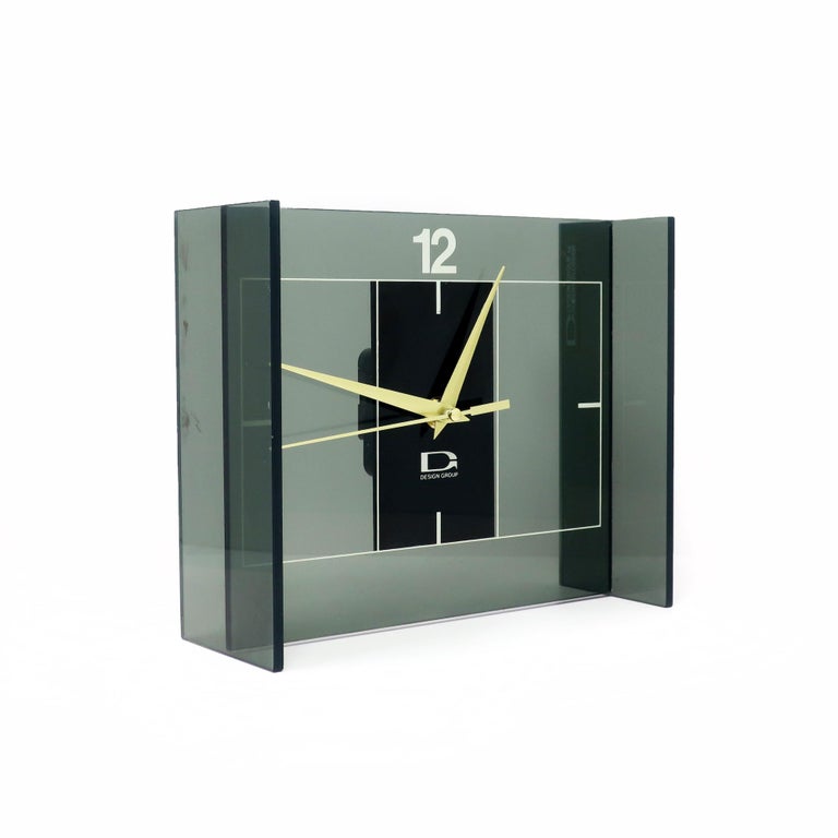 1970s Smoked Lucite Clock by Robert Blosser for Design Group For Sale ...