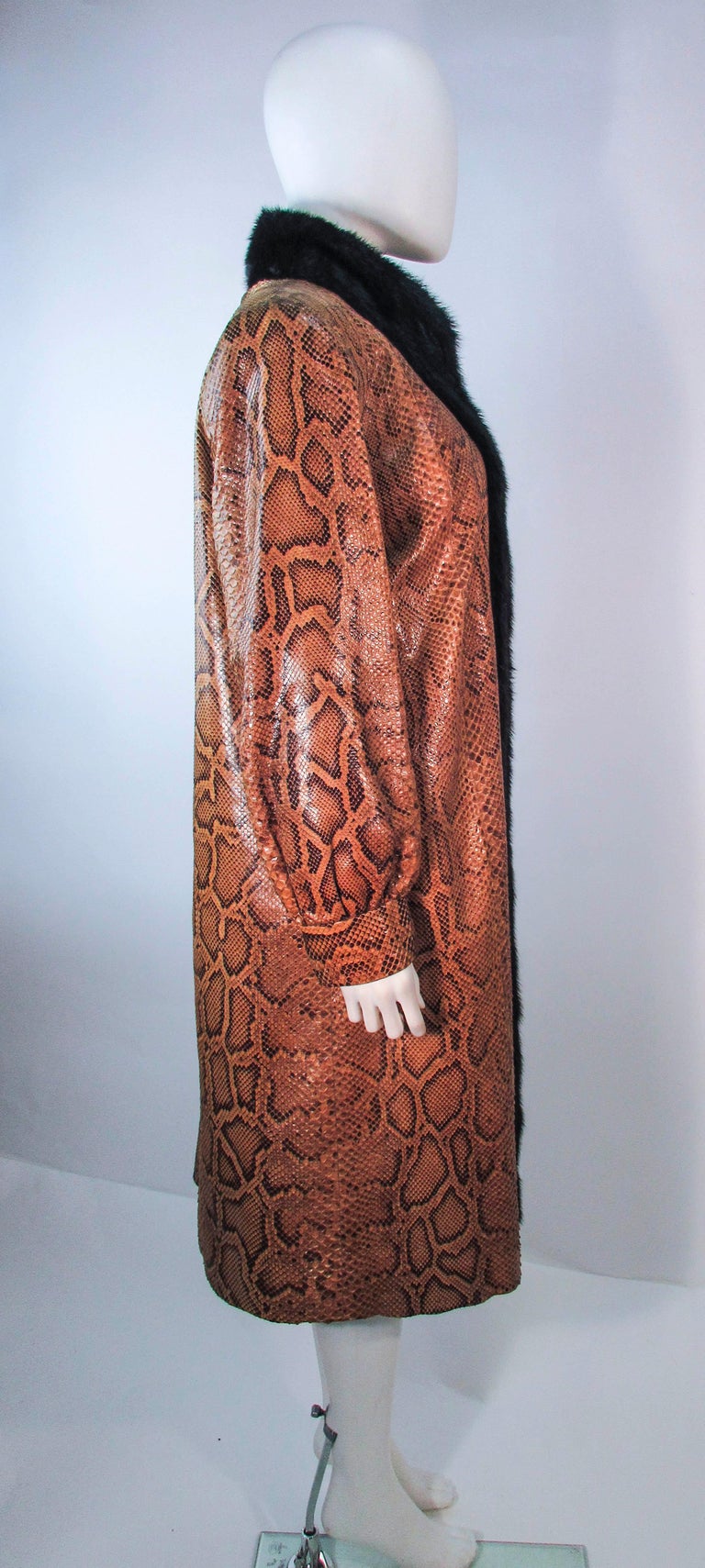 1970's Snakeskin Coat with Mink Trim and Sheared Detachable Lining Size ...