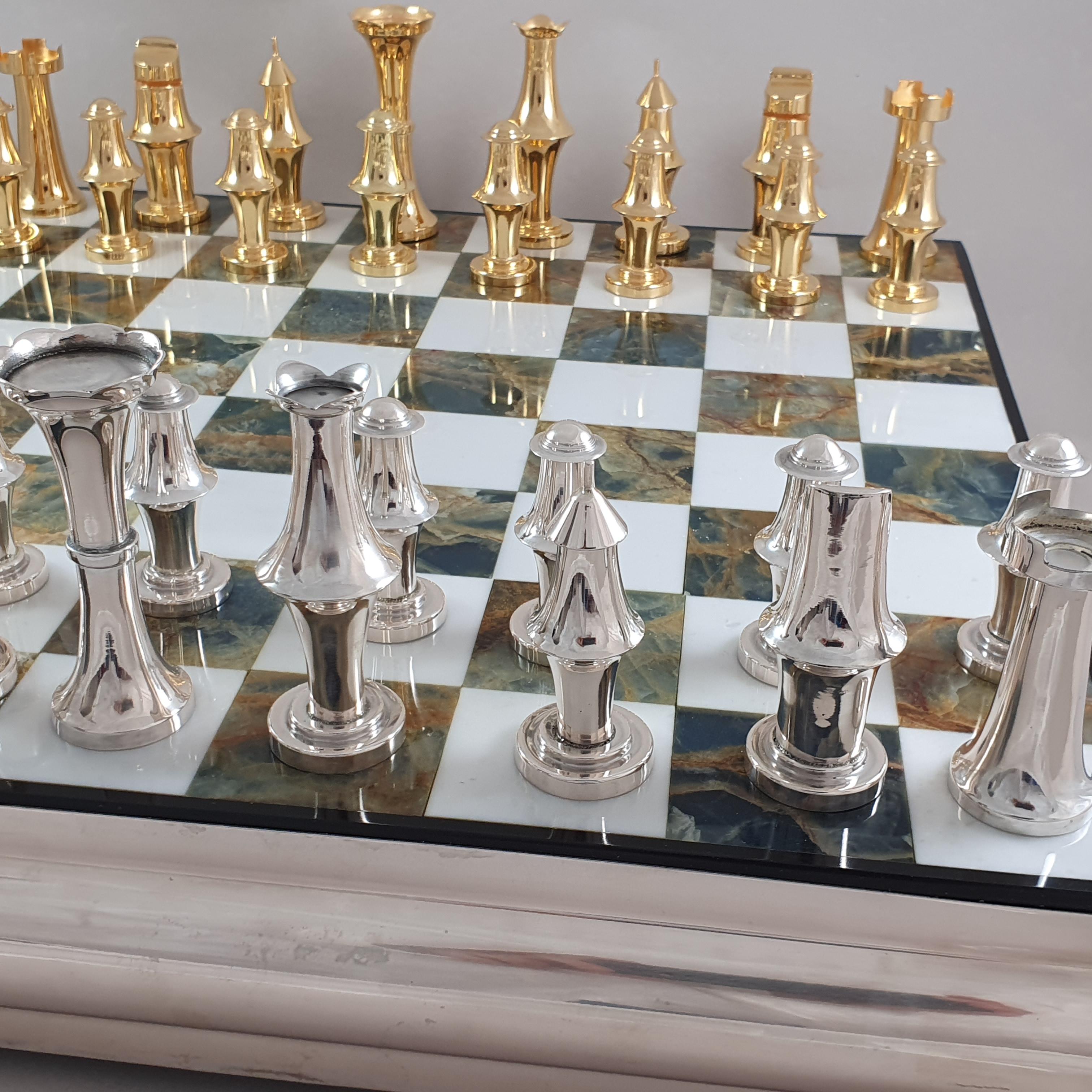 1970's Solid Silver, Gilt and Marble Chess Set For Sale at 1stDibs ...