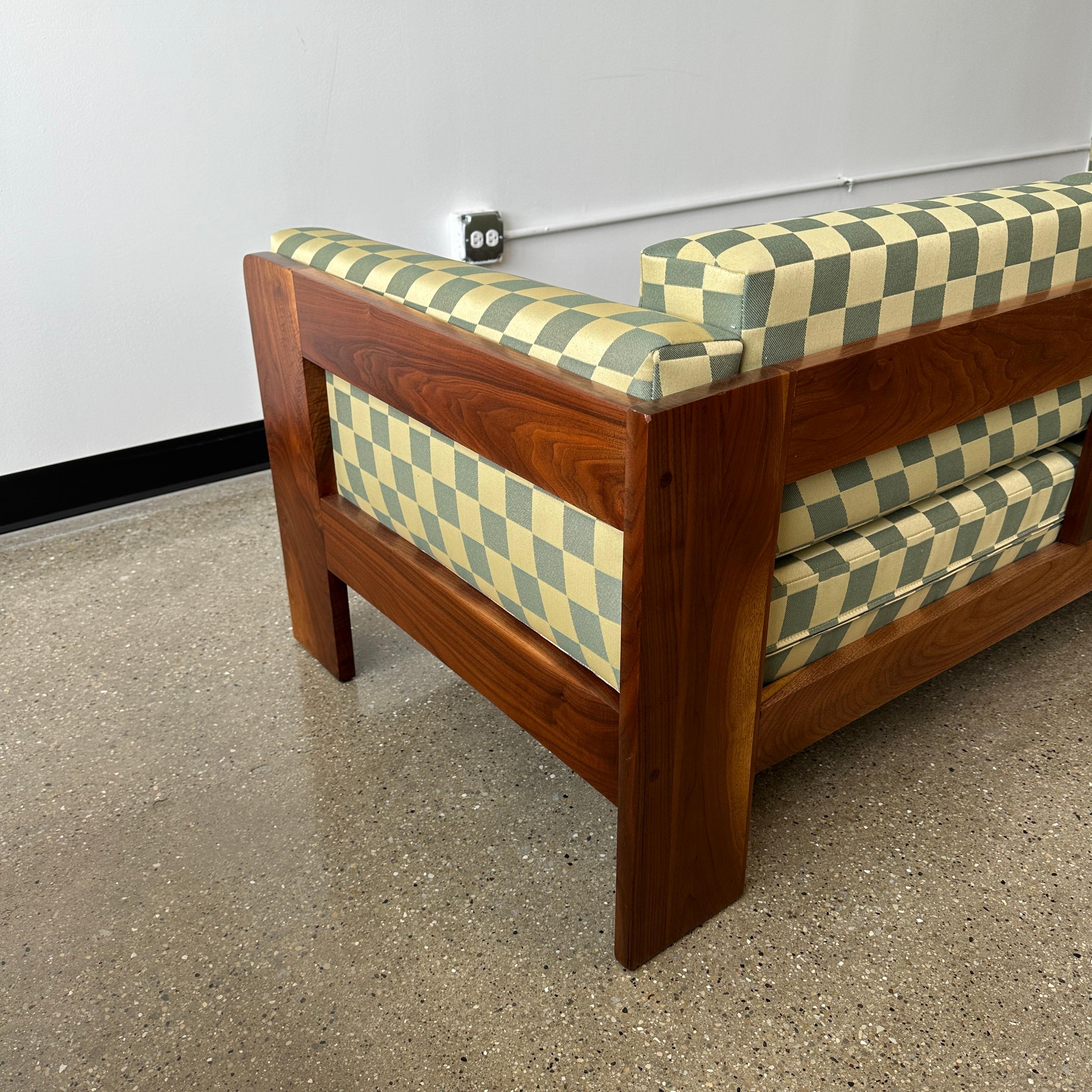 1970s Solid Walnut Sofa For Sale at 1stDibs