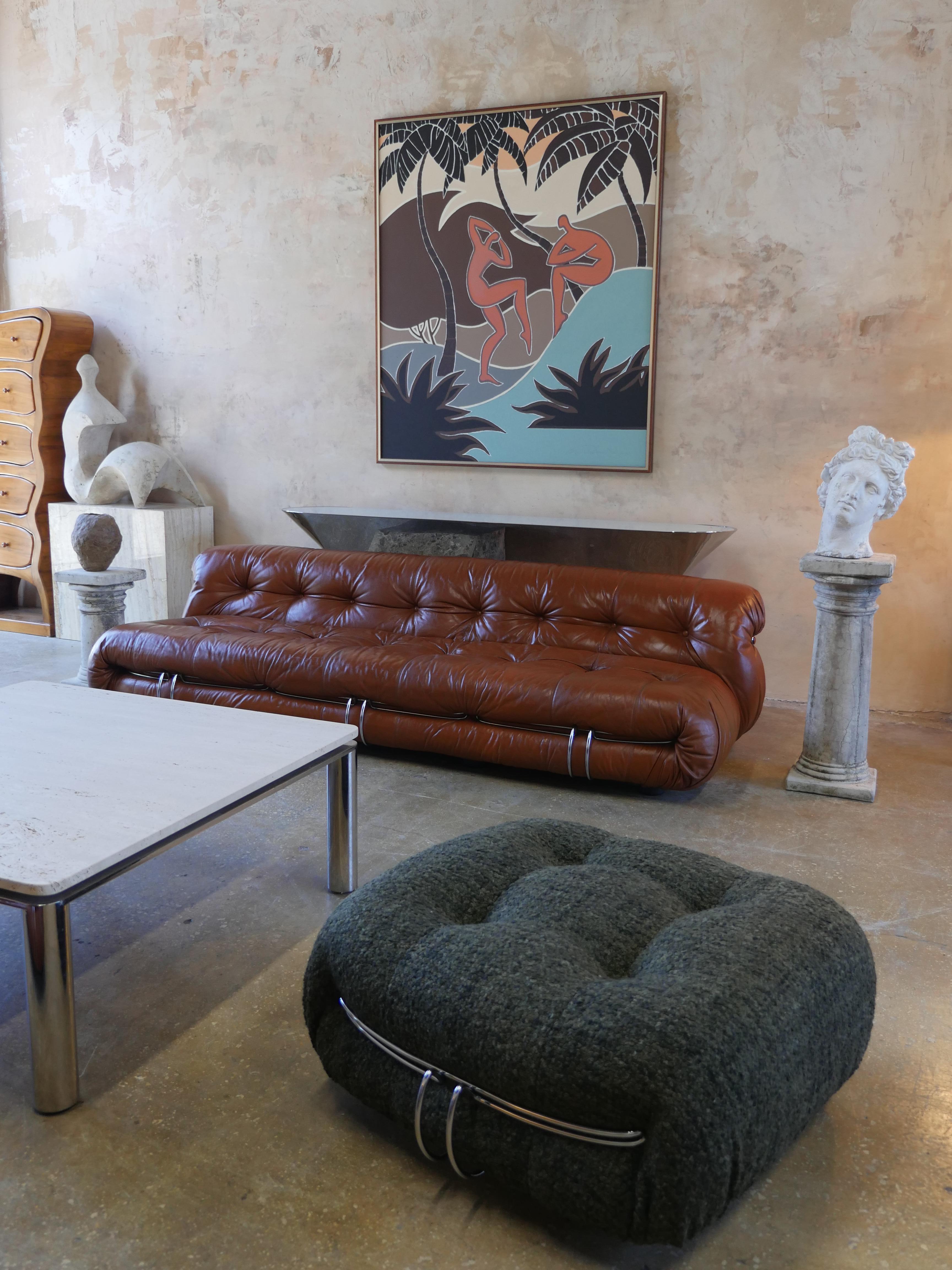 1970s Soriana Cognac Leather Sofa By Afra And Tobia Scarpa For Cassina For Sale At 1stdibs