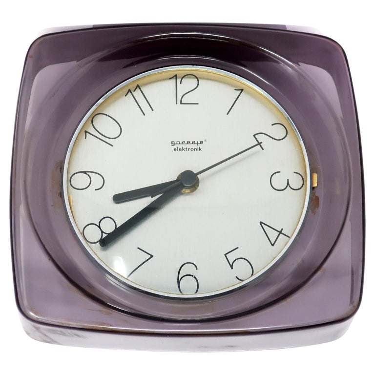 1970s Space Age Lucite Wall Clock by Gorenje For Sale at 1stDibs