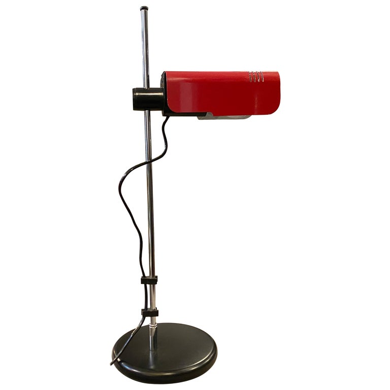 1970s Space Age Red and Black Targetti Desk Lamp at 1stDibs