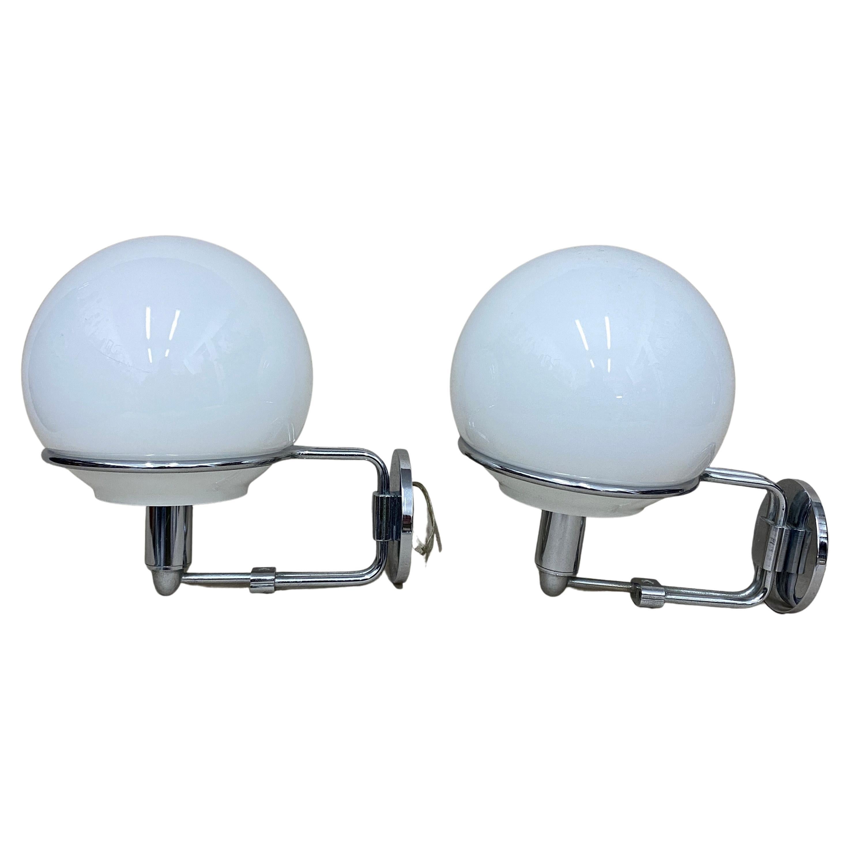 1970s Space Age Set of Two Italian Wall Sconces in the Manner of ...