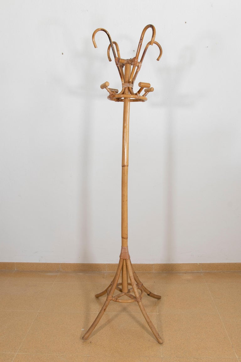 1970s, Spanish, Bamboo Floor Coat Hanger For Sale at 1stDibs