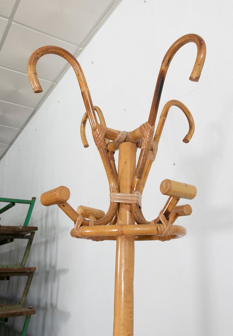 1970s, Spanish, Bamboo Floor Coat Hanger For Sale at 1stDibs
