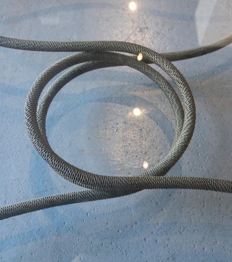 1970s Spanish Coffee Table in Bronze in the Shape of a Cordon with ...