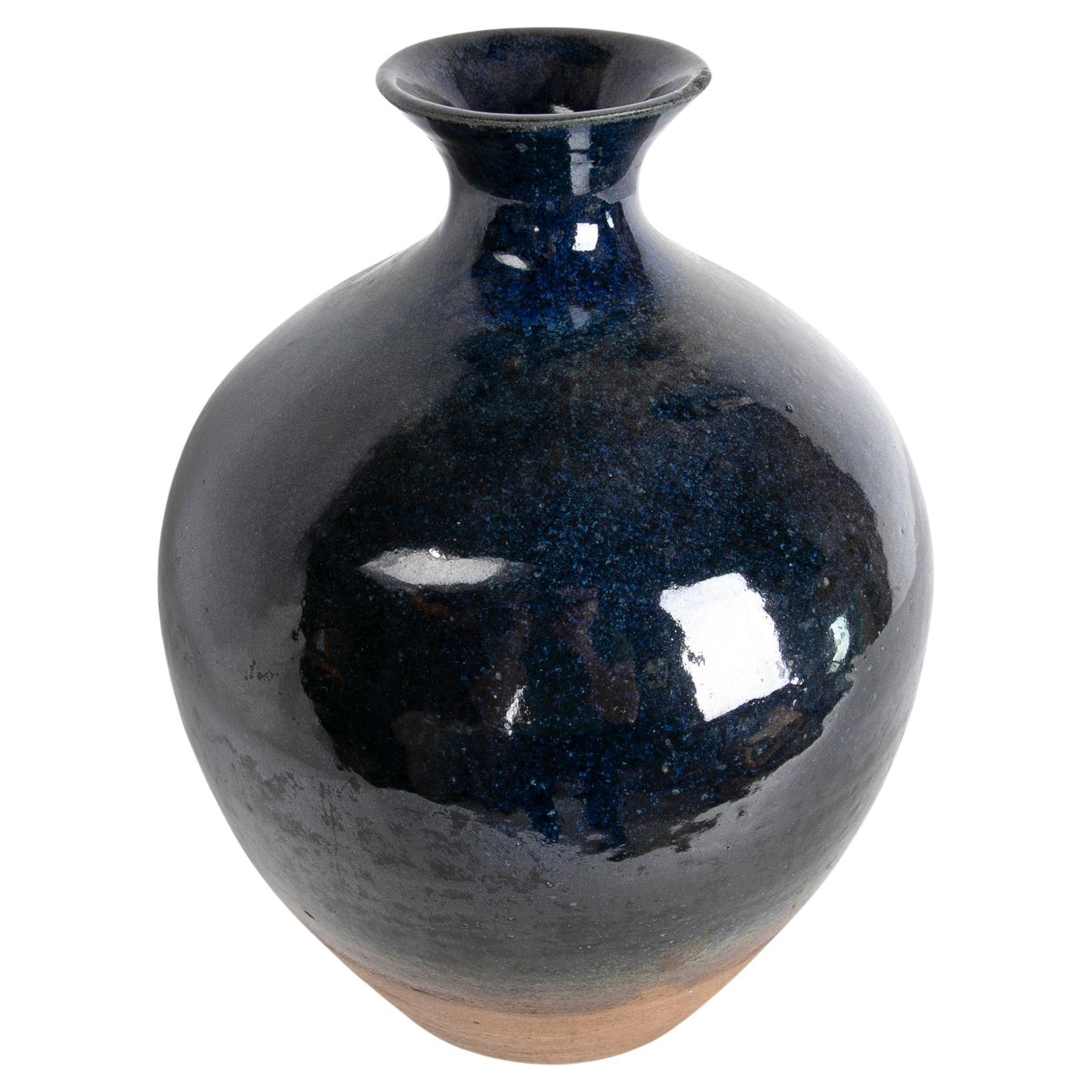 1970s Mexican Glazed Ceramic Vase in Blue Tones from Puebla For Sale at ...