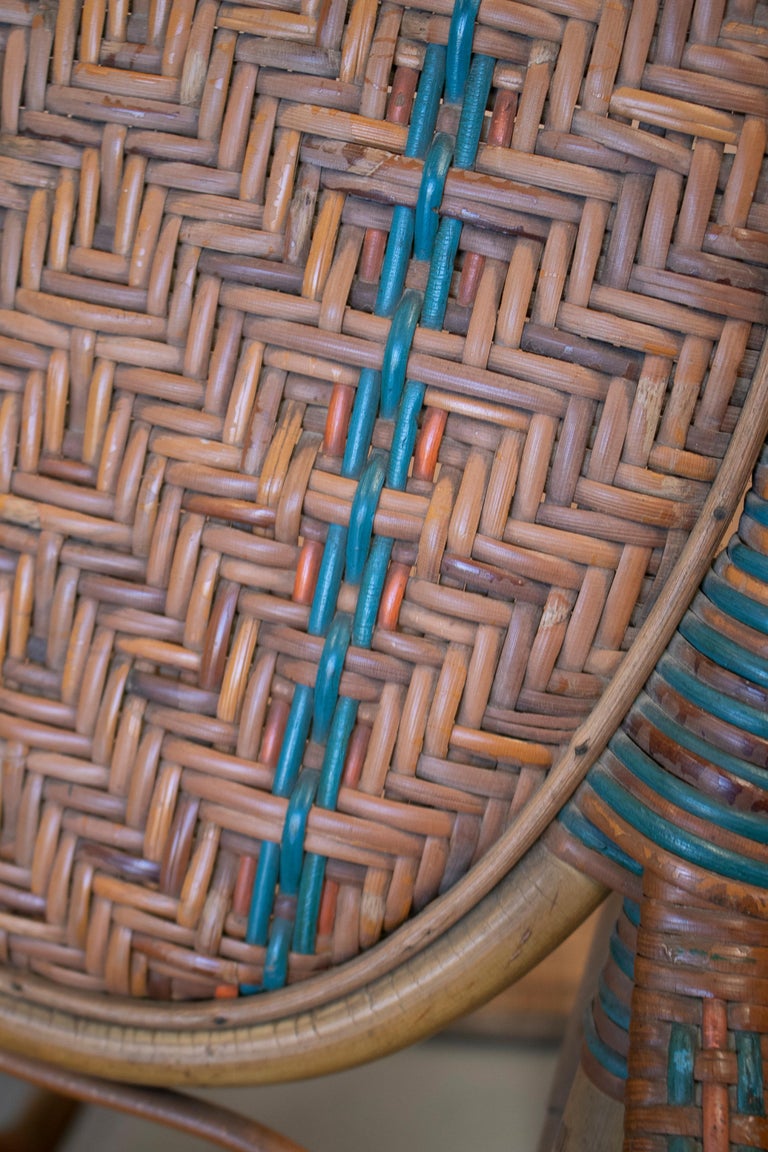 1970s Spanish Hand Woven Wicker Child's Rocking Chair For Sale at ...