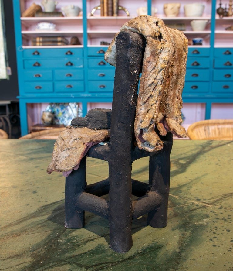 1970s Spanish Sculpted Terracotta Chair w/ Bullfighter's Montera Hat ...