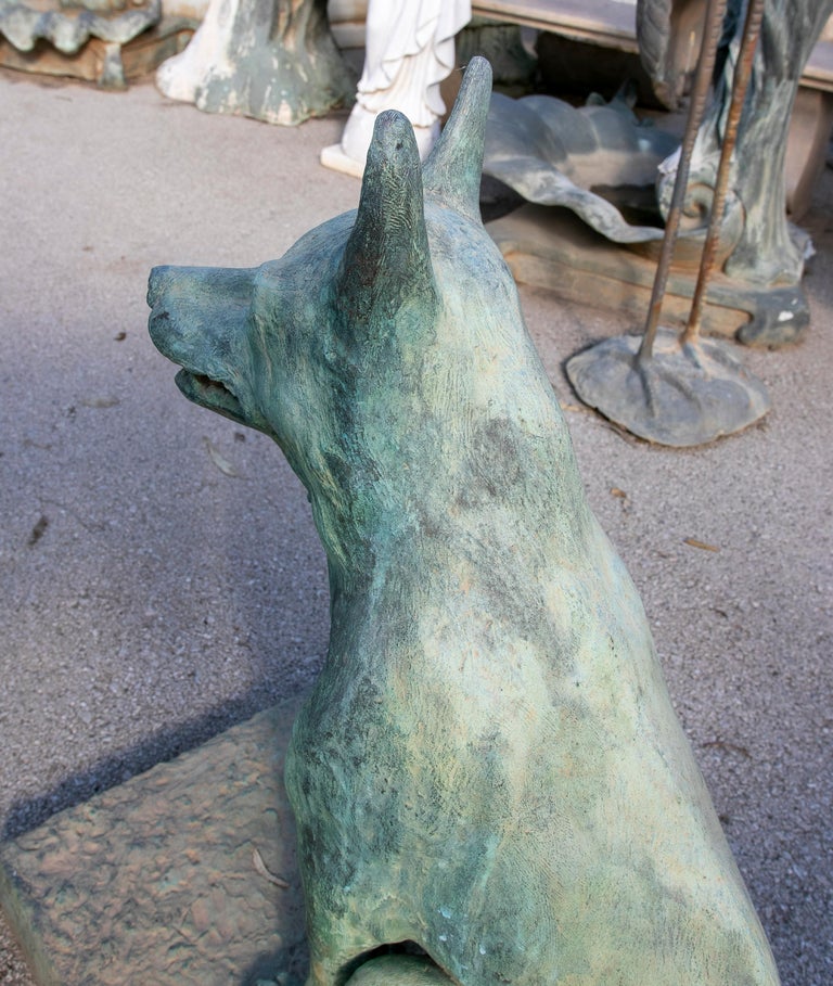 1970s Spanish Signed Life-Size Bronze Dog Garden Sculpture For Sale at ...