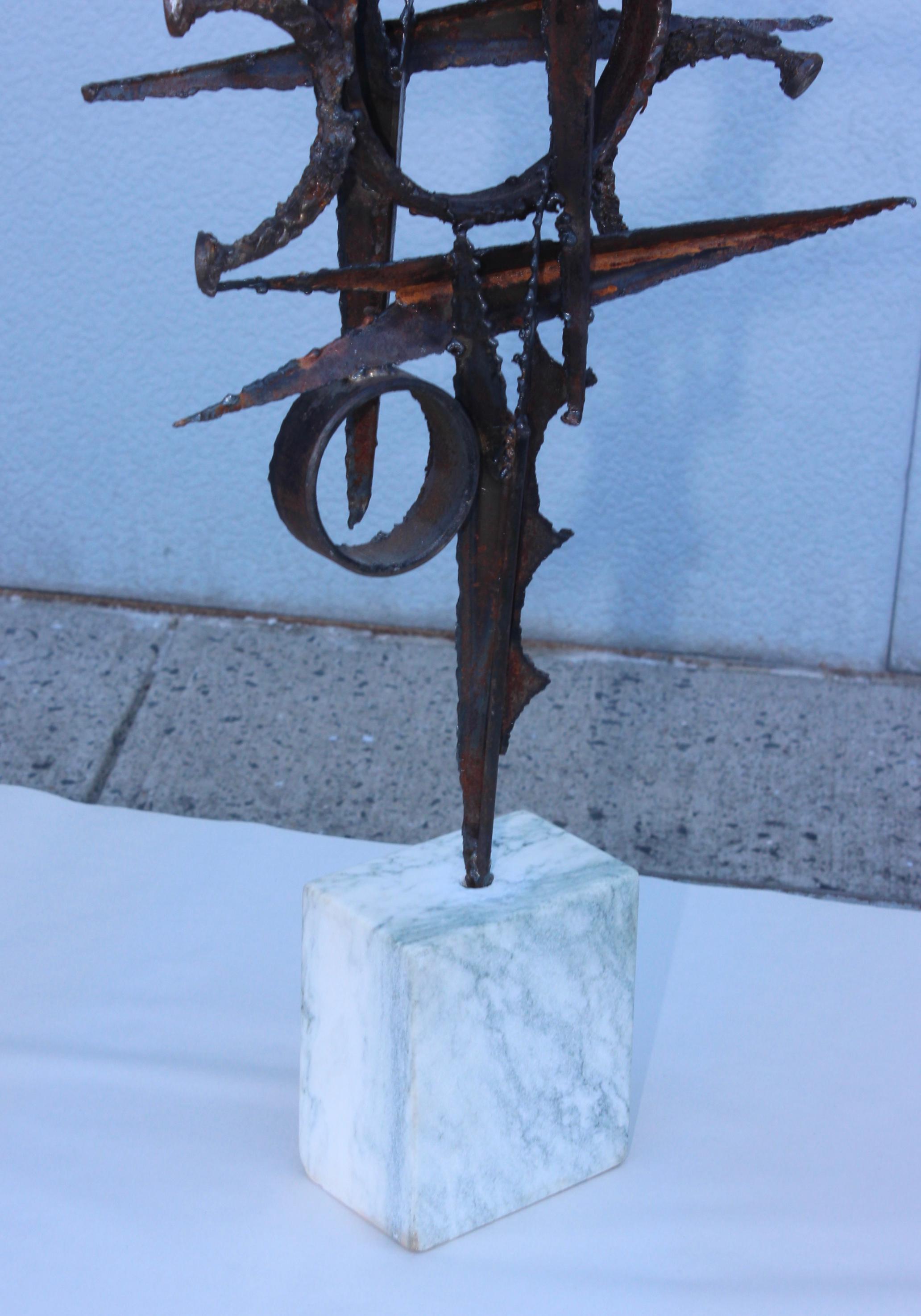 1970s Steel Abstract Table Sculpture For Sale at 1stDibs