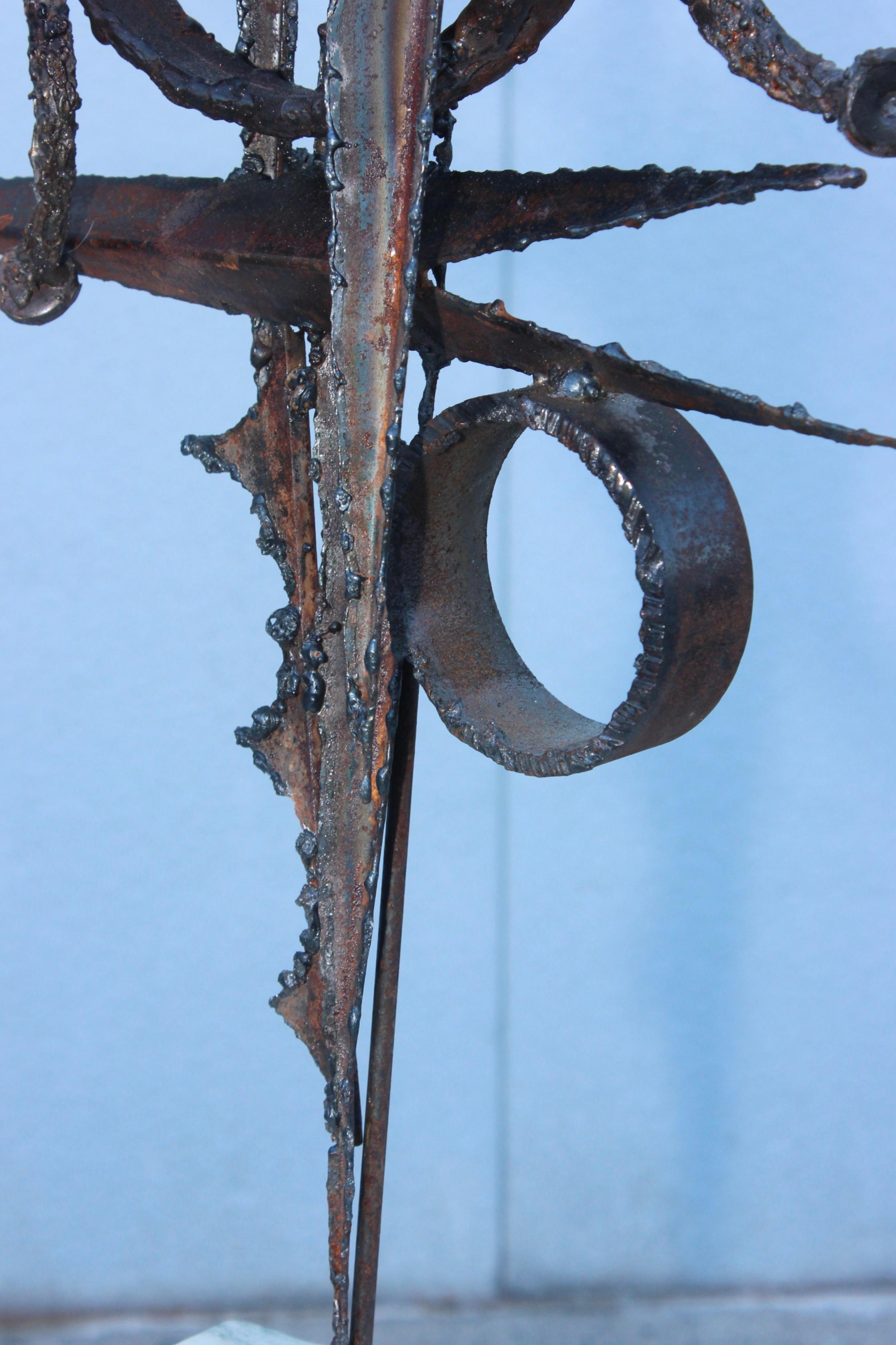 1970s Steel Abstract Table Sculpture For Sale at 1stDibs