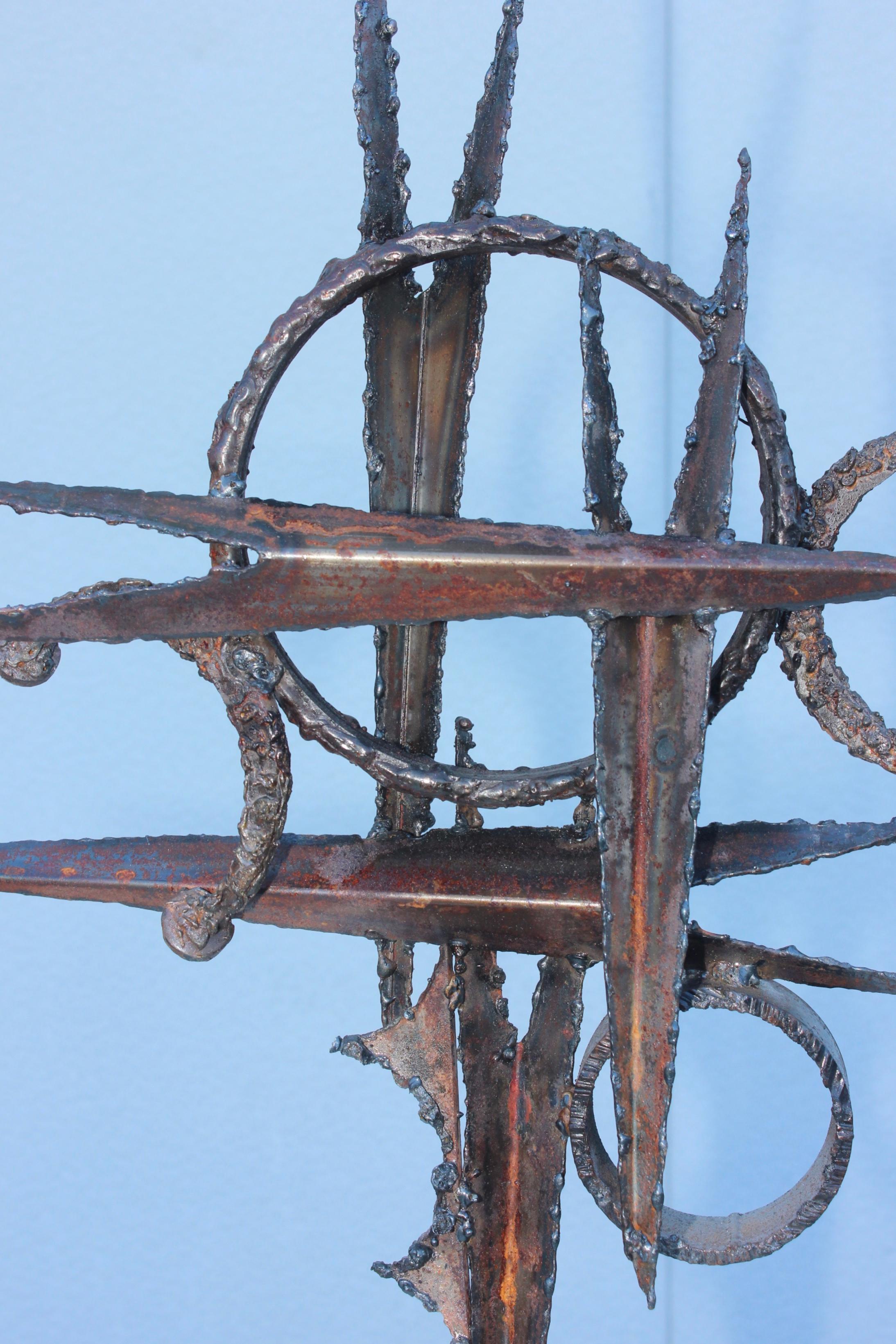 1970s Steel Abstract Table Sculpture For Sale at 1stDibs