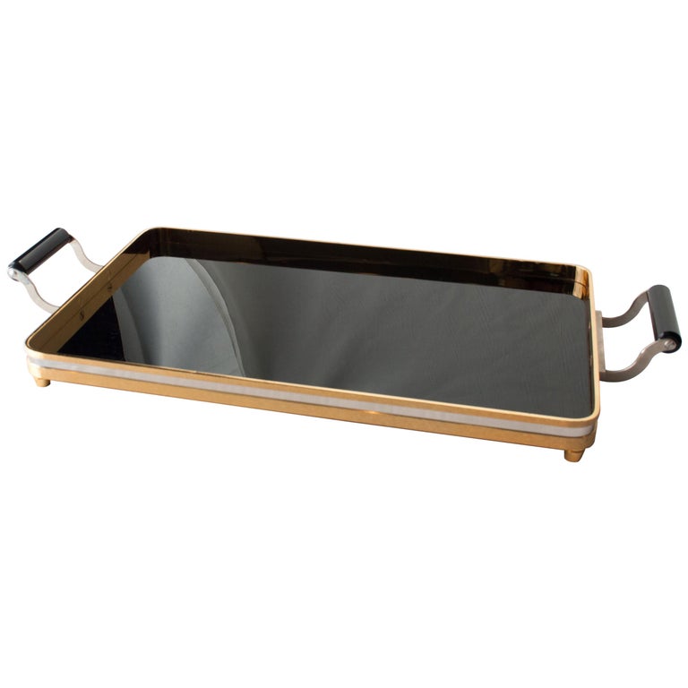 1970s Steel Brass Bakelite Tray, Spain, 1970 at 1stDibs