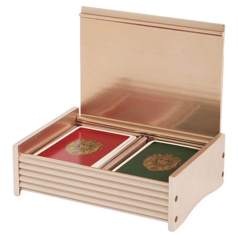 1970s Steel Playing Card Box For Sale at 1stDibs
