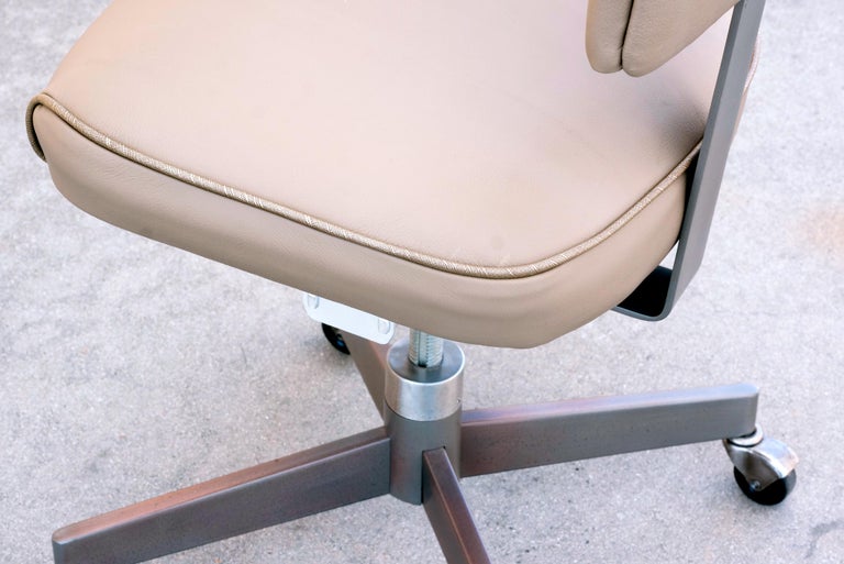 1970s Steelcase "Bassick" Steno Desk Chair, Refinished in Leather at ...