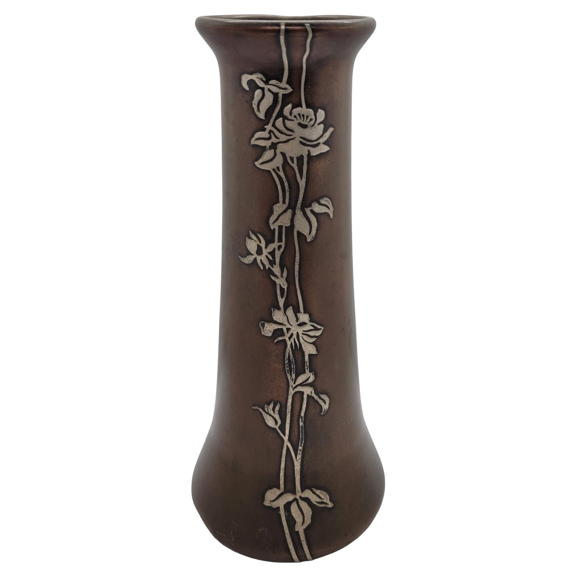 1970s Sterling Over Bronze Flower Jar For Sale at 1stDibs