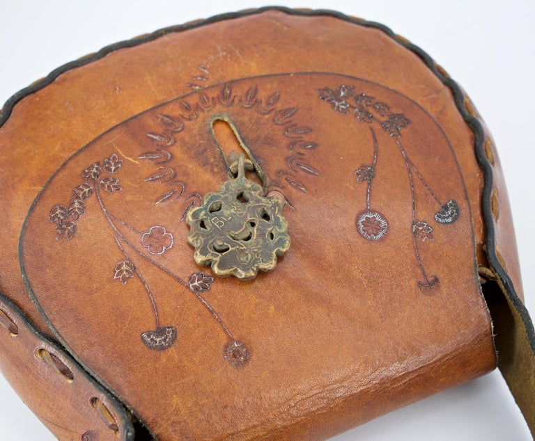 1970s Steven Burr Buckled Leather California Hippie Hip Purse Bag For ...