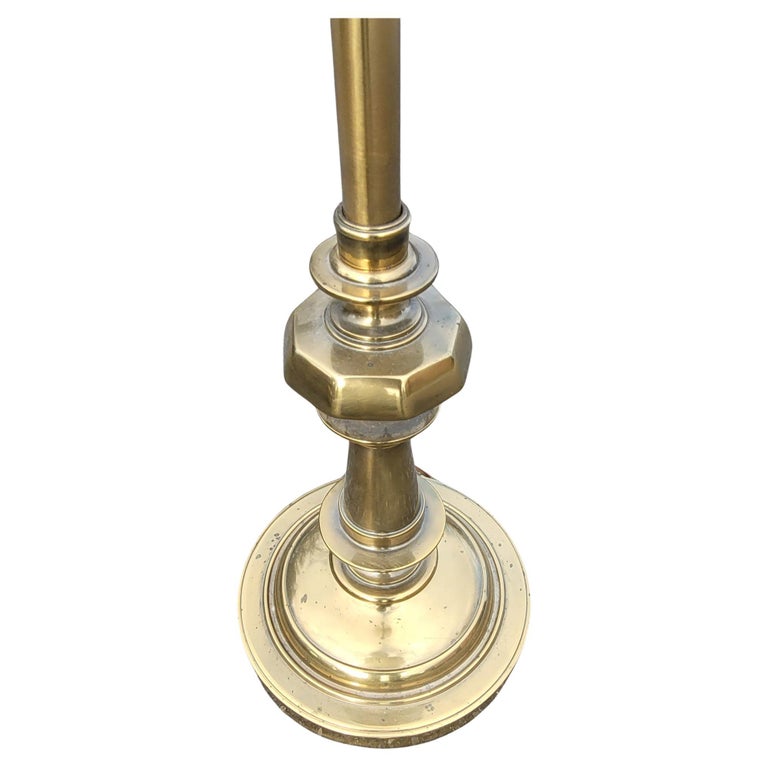 1970s Stiffel 4-Light Torchiere Brass Floor Lamp with Milk Glass Shade ...