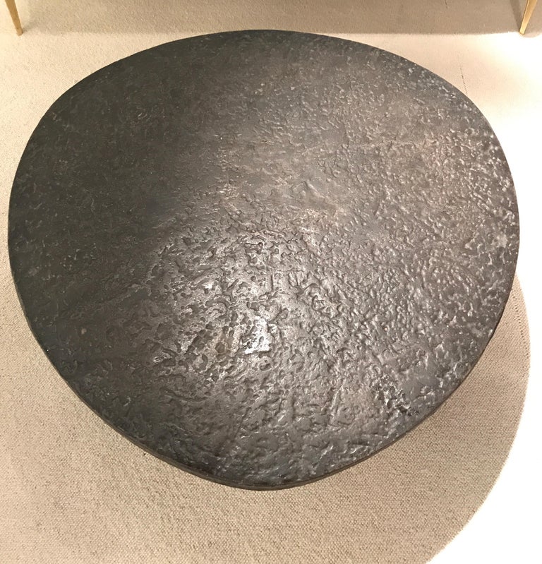 1970s Stone Black Coffee Table at 1stDibs