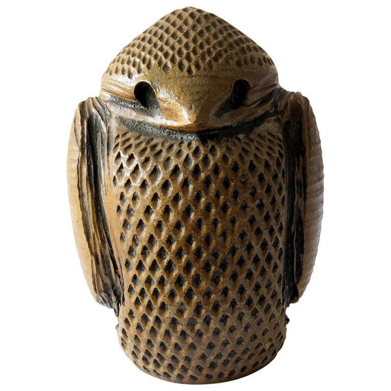 1970s Studio Pottery Stout Stoneware Owl Sculpture by Louis Mclean at ...