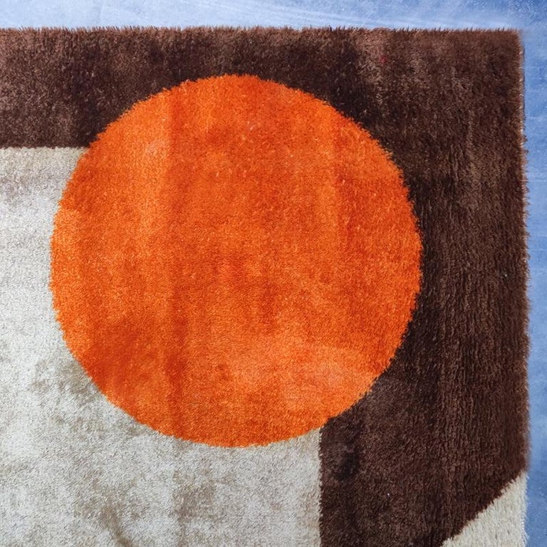 1970s Stunning Geometric Space Age Rug in Wool, Made in Italy For Sale ...