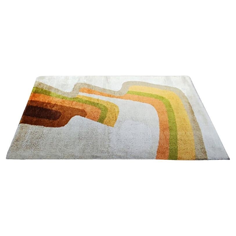 1970s Stunning Space Age Rug in Wool. Made in Italy For Sale at 1stDibs