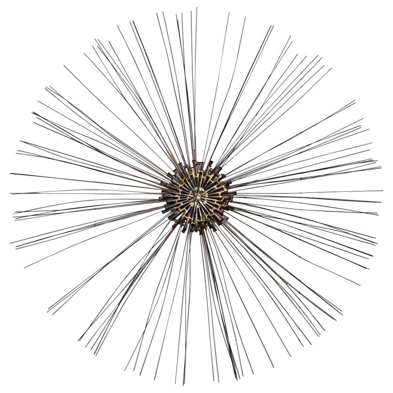 1970s Sunburst Wall Metal Wall Sculpture at 1stDibs