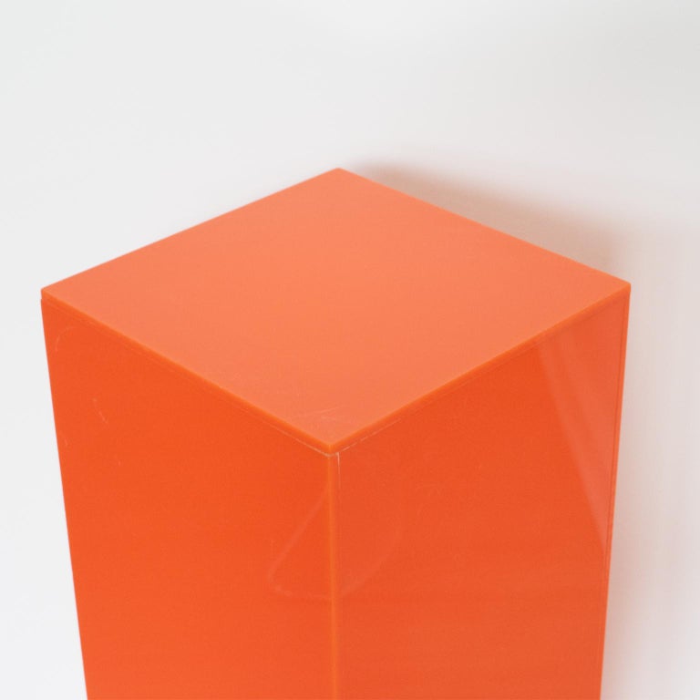 1970s Tall Orange Lucite Acrylic Pedestal Stand Display Column at ...