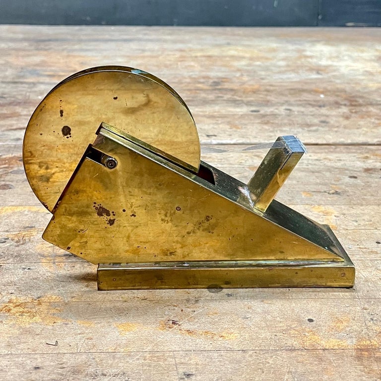 1970s Tarnished Brass Post-Modern Desktop Tape Dispenser Disco ...