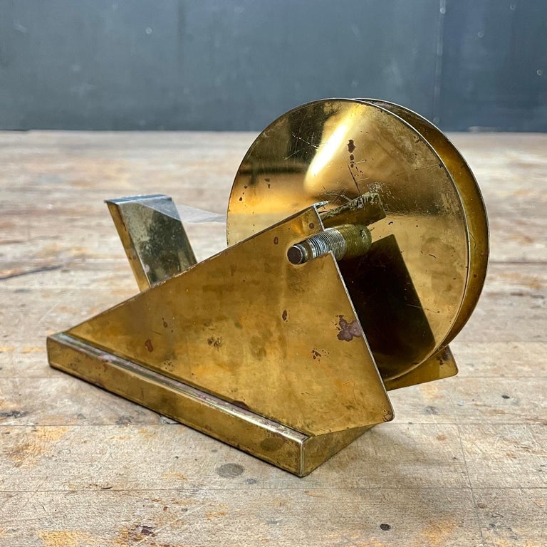 1970s Tarnished Brass Post-Modern Desktop Tape Dispenser Disco ...