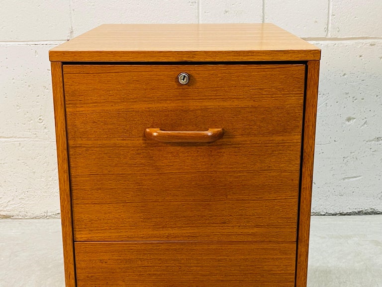 1970s Teak Wood Two Drawer File Cabinet at 1stDibs