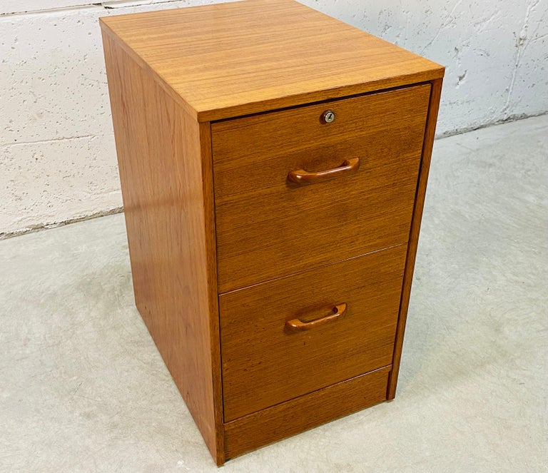 1970s Teak Wood Two Drawer File Cabinet at 1stDibs